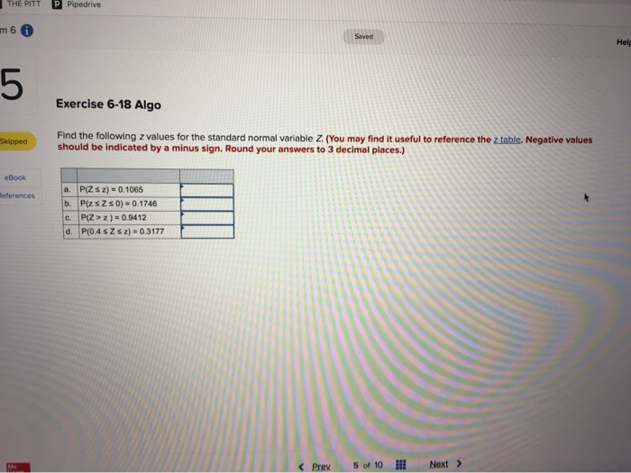 Solved THE PITT P Pipedrive m6 A Exercise 6-18 Algo Skipped | Chegg.com