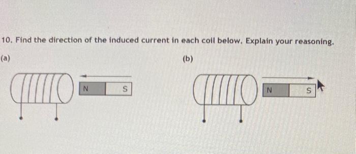 Solved 0. Find the direction of the induced current in each | Chegg.com