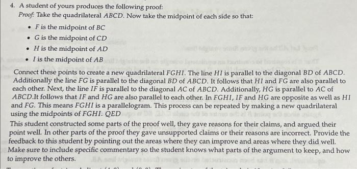 Solved 4. A student of yours produces the following proof: | Chegg.com