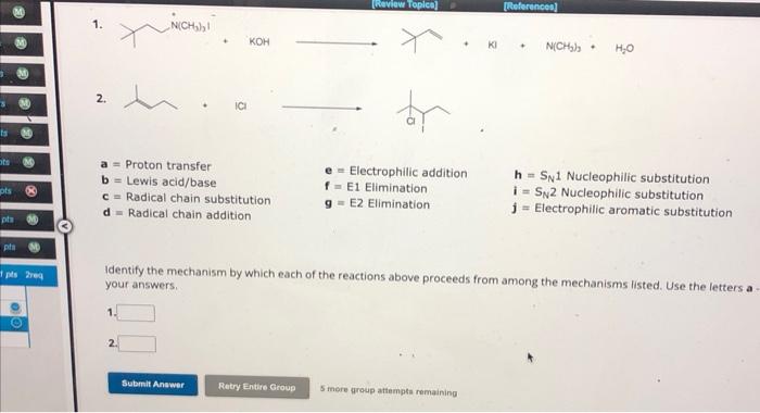 Solved a= Proton transfer b= Lewis acid/base c= Radical | Chegg.com