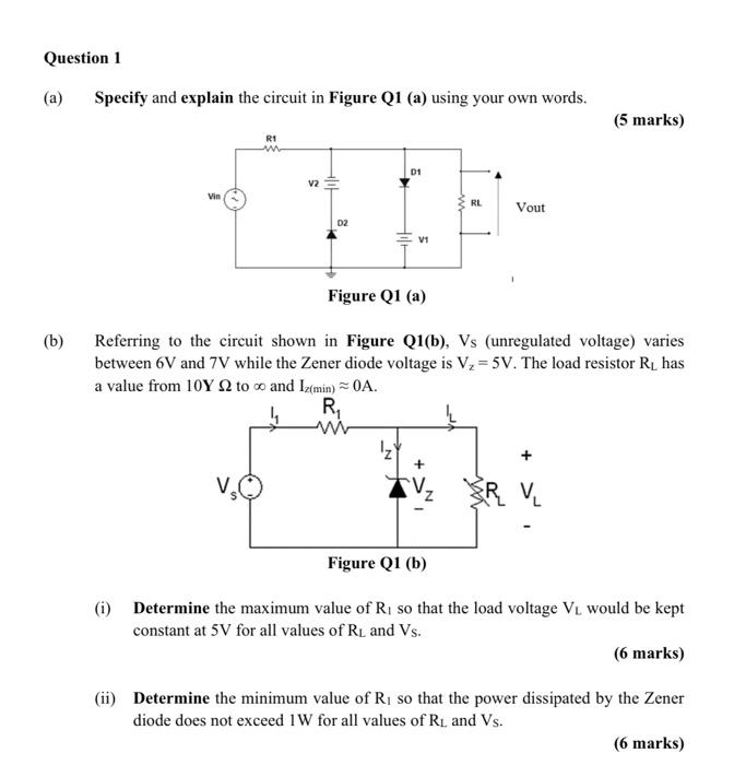 Solved Question 1 (a) Specify and explain the circuit in | Chegg.com