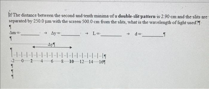 Solved If The distance between the second and tenth minima | Chegg.com