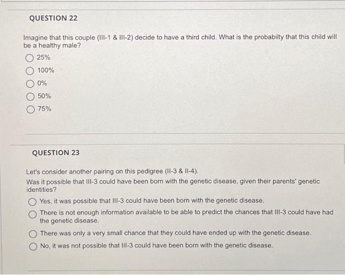 Solved Questions 20-24 refer to the pedigree above. This | Chegg.com
