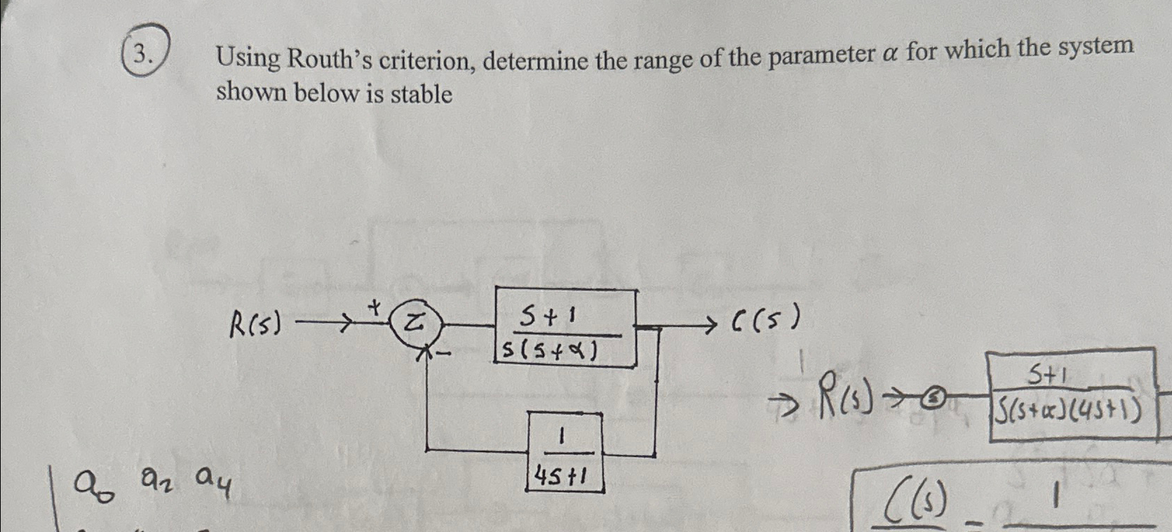 Solved Using Routh's criterion, determine the range of the | Chegg.com
