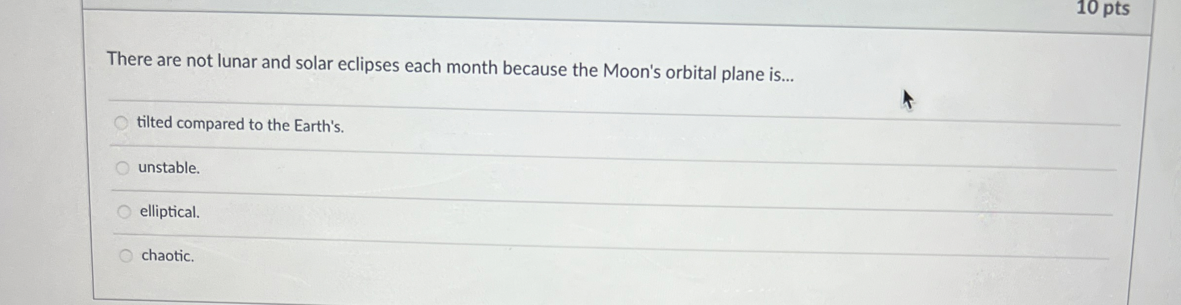 Solved There are not lunar and solar eclipses each month | Chegg.com