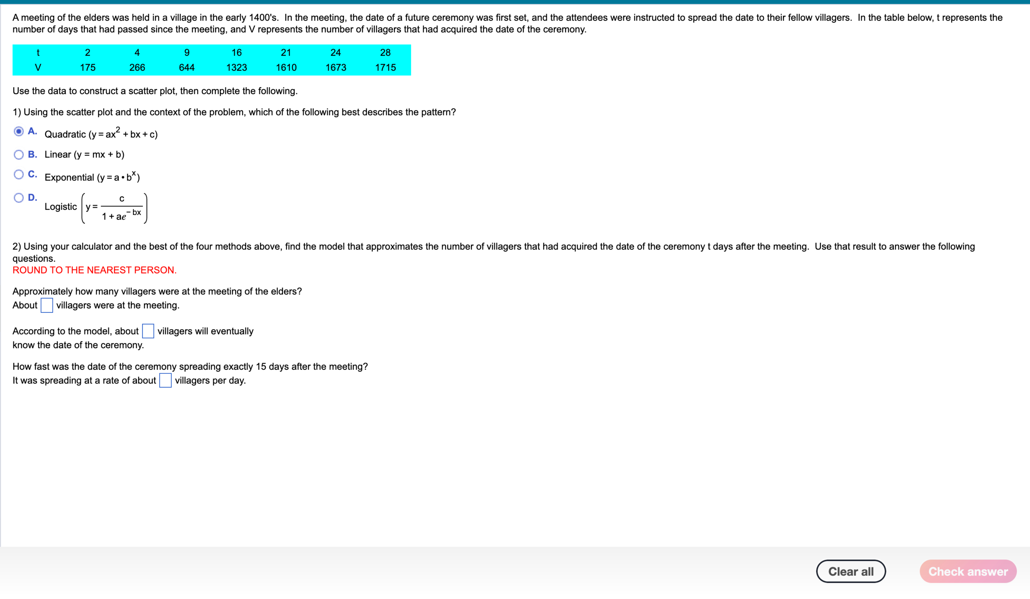 Solved number of days that had passed since the meeting, and | Chegg.com