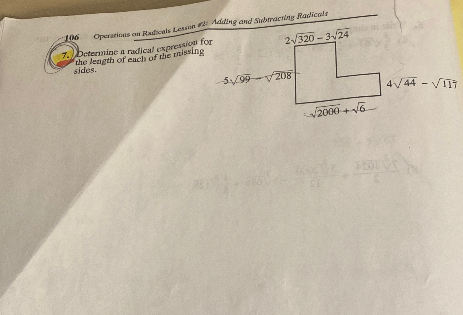 Solved Operations on Radicals Lesson #2: Adding and | Chegg.com