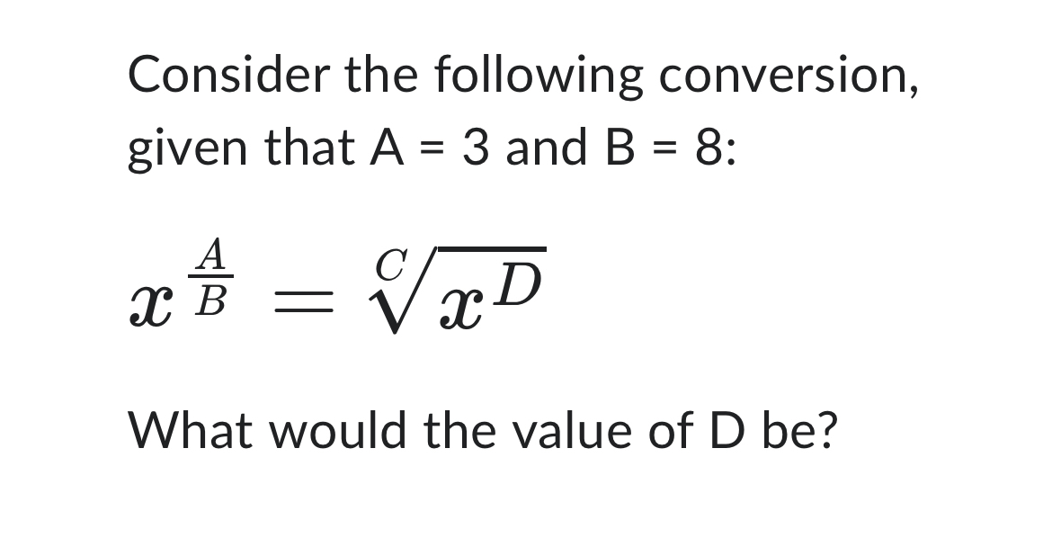 Solved Consider the following conversion, given that A=3 | Chegg.com