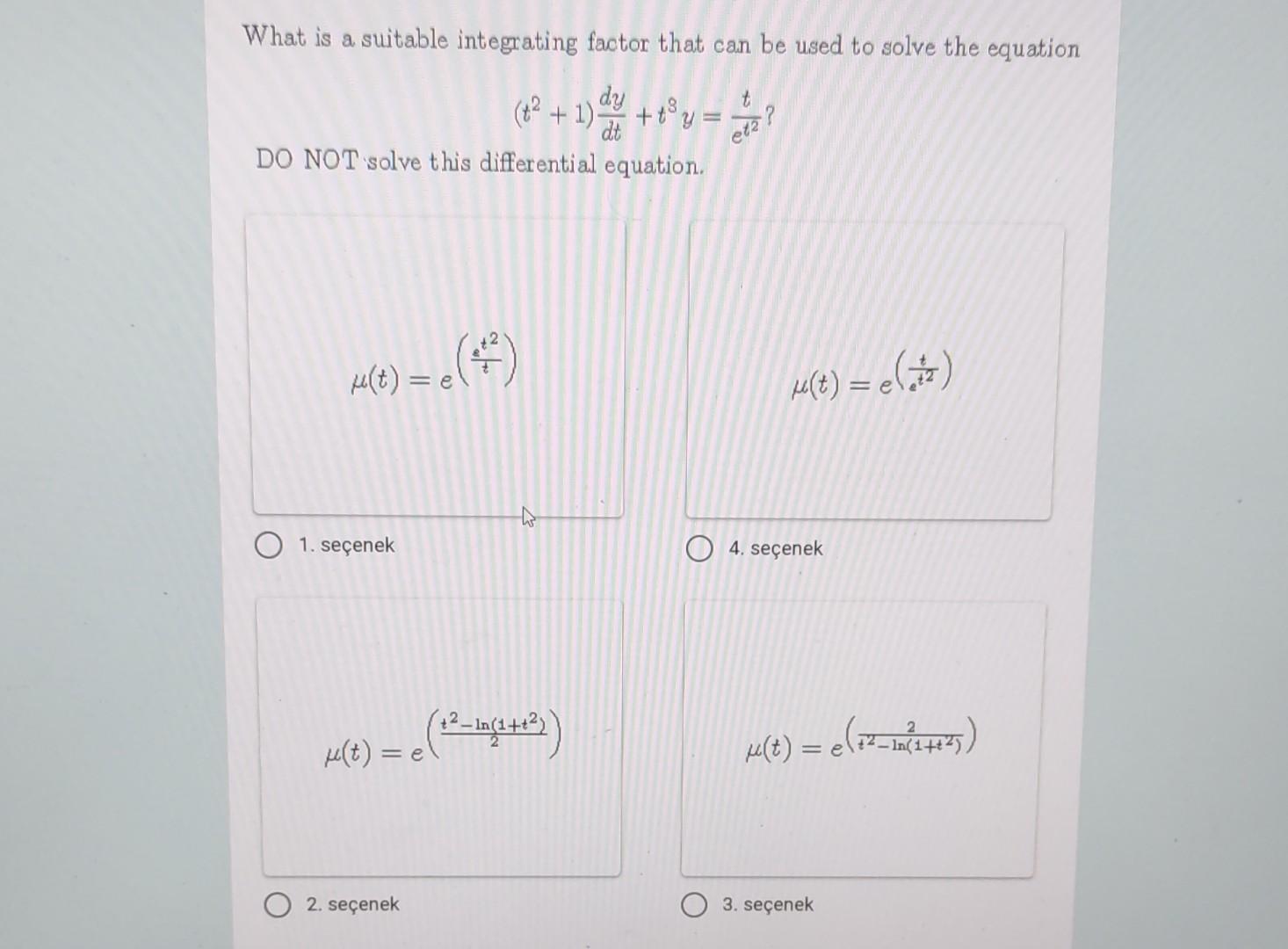 Solved What is a suitable integrating factor that can be | Chegg.com