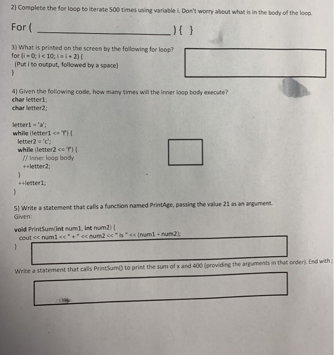 Solved 2 Complete The For Loop To Iterate 500 Times Using Chegg