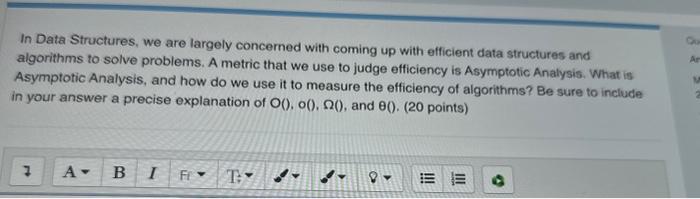 Solved In Data Structures, we are largely concerned with | Chegg.com