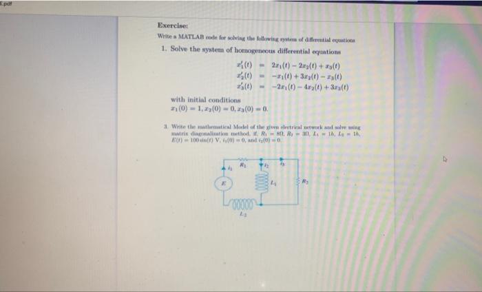 Solved complete the two exercise problems using matlab | Chegg.com
