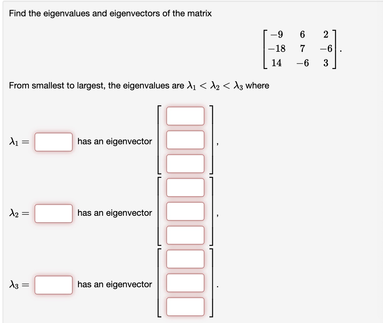 Solved Find the eigenvalues and eigenvectors of the | Chegg.com