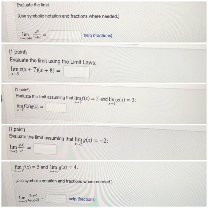 Solved Evaluate the limit. (Use symbolic notation and | Chegg.com