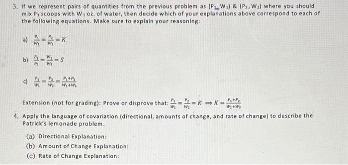 Solved 1. Patrick was making some lemonade using powdered | Chegg.com