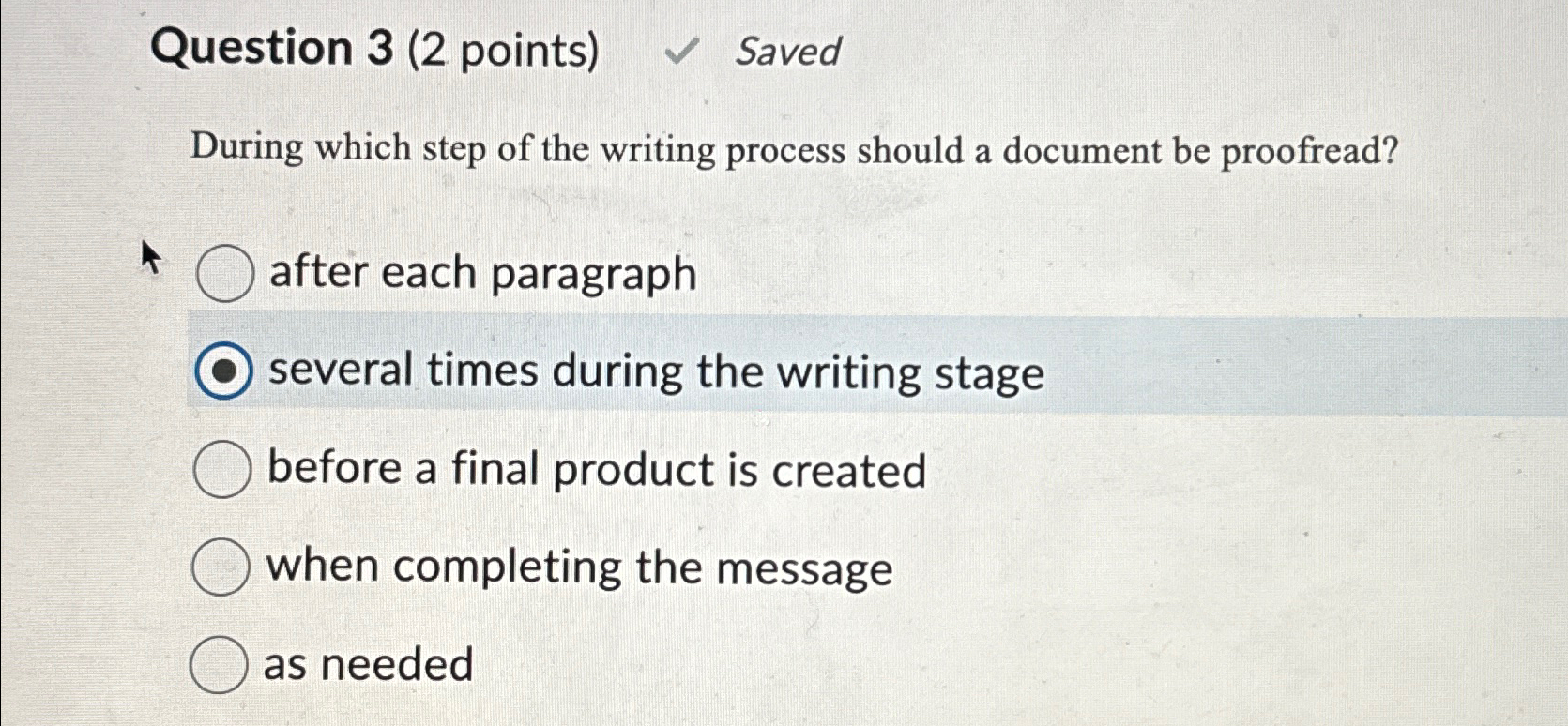 Solved Question 3 (2 ﻿points) ﻿SavedDuring which step of | Chegg.com