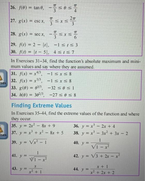Solved Absolute Extrema on Finite Closed Intervals In | Chegg.com