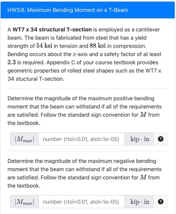 Solved A WT7 ×34 structural T-section is employed as a | Chegg.com