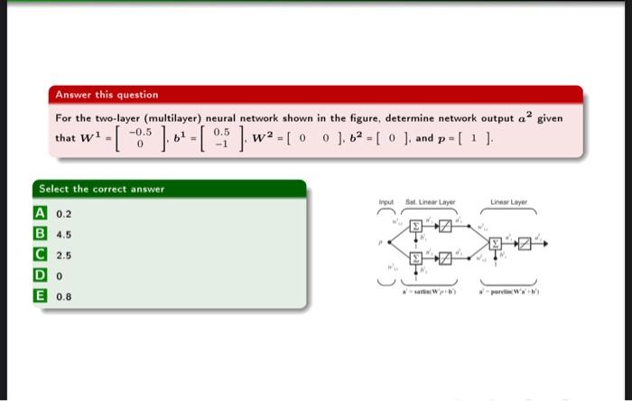 Answer this question For the two-layer (multilayer) | Chegg.com