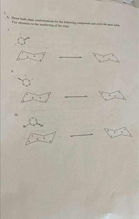 Solved Draw both chair conformations for the following | Chegg.com