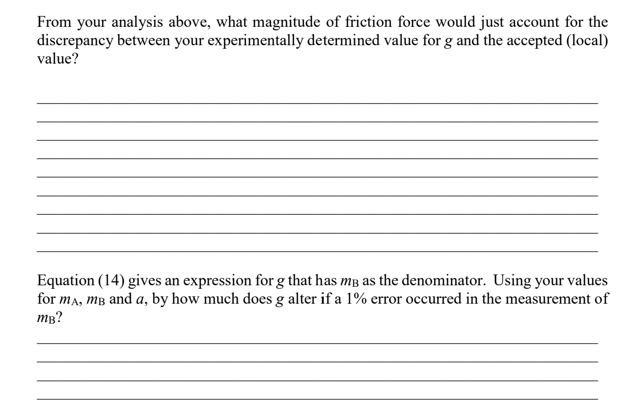Solved From your analysis above, what magnitude of friction | Chegg.com