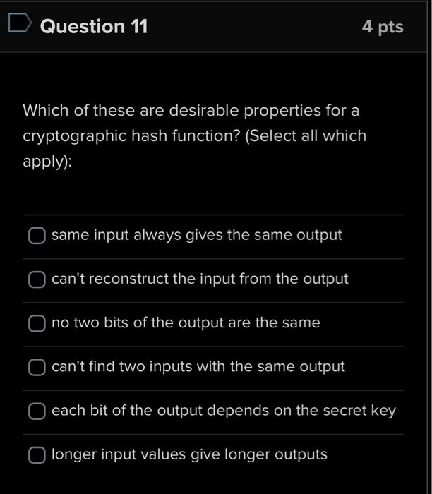 Solved same input always gives the same output can't | Chegg.com