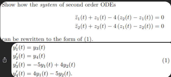 Solved Show how the system of second order | Chegg.com