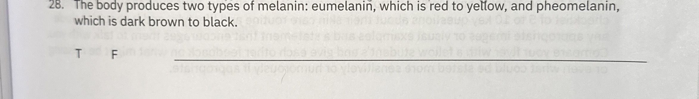 Solved The body produces two types of melanin: eumelanin, | Chegg.com