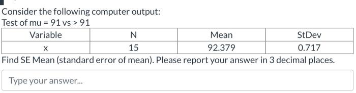 Solved Consider the following computer output: Tect of mul | Chegg.com