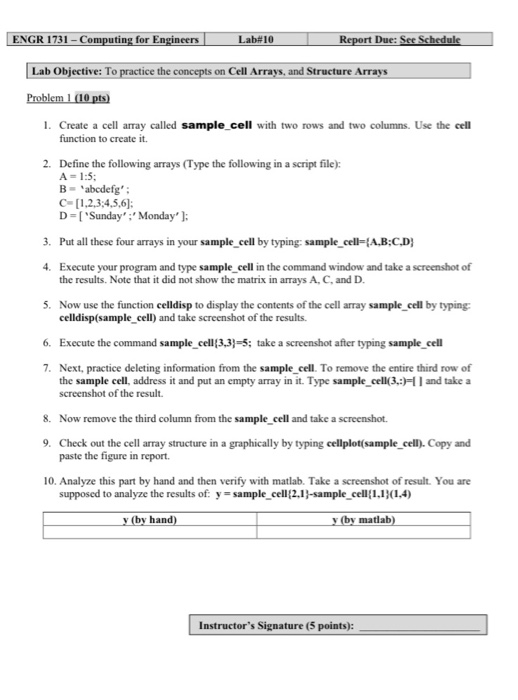 Solved Engr 1731 Computing For Engineers Lab10 Report 5272