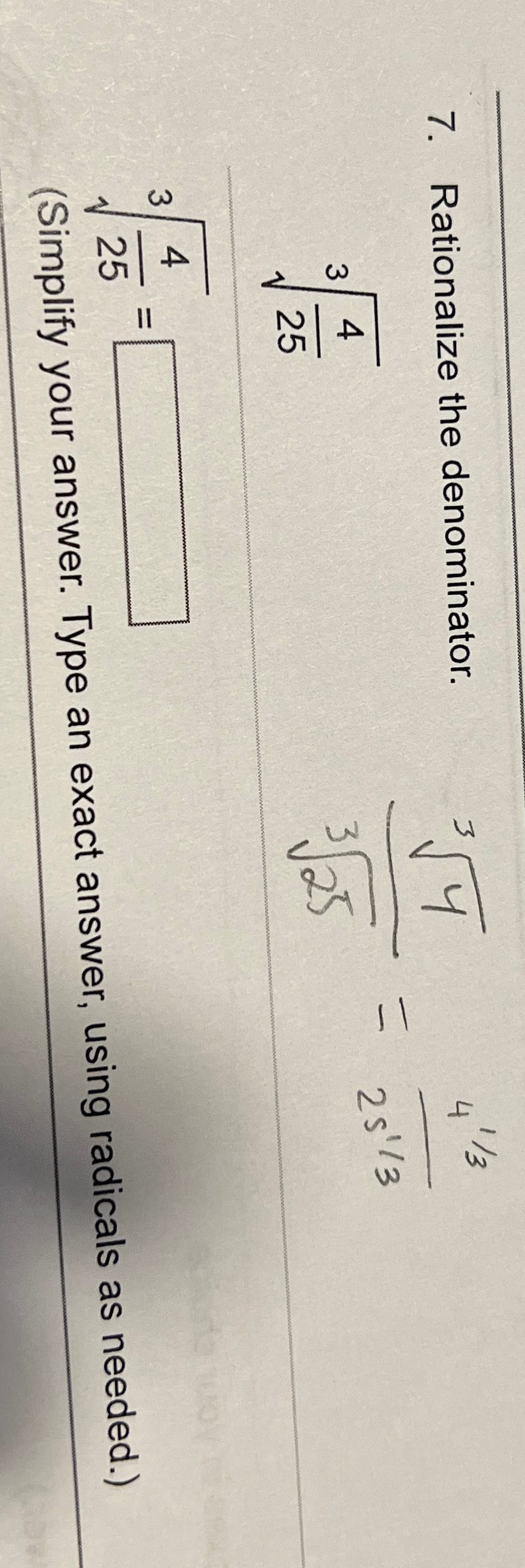 Solved Rationalize the denominator. ﻿Rationalize the | Chegg.com
