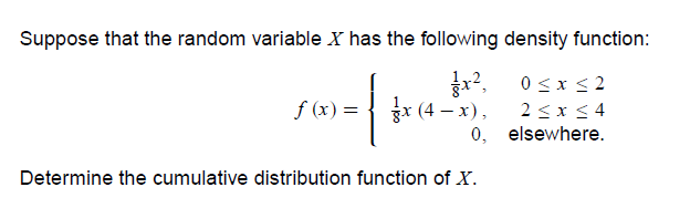 Solved Suppose that the random variable x ﻿has the following | Chegg.com