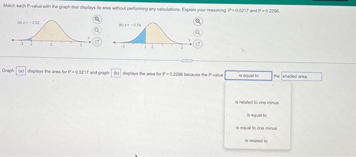 Solved Match tach P-value with the graph that displays its | Chegg.com