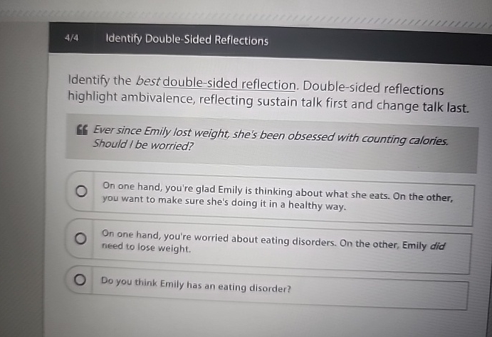 Solved 4/4Identify Double-Sided ReflectionsIdentify the best | Chegg.com