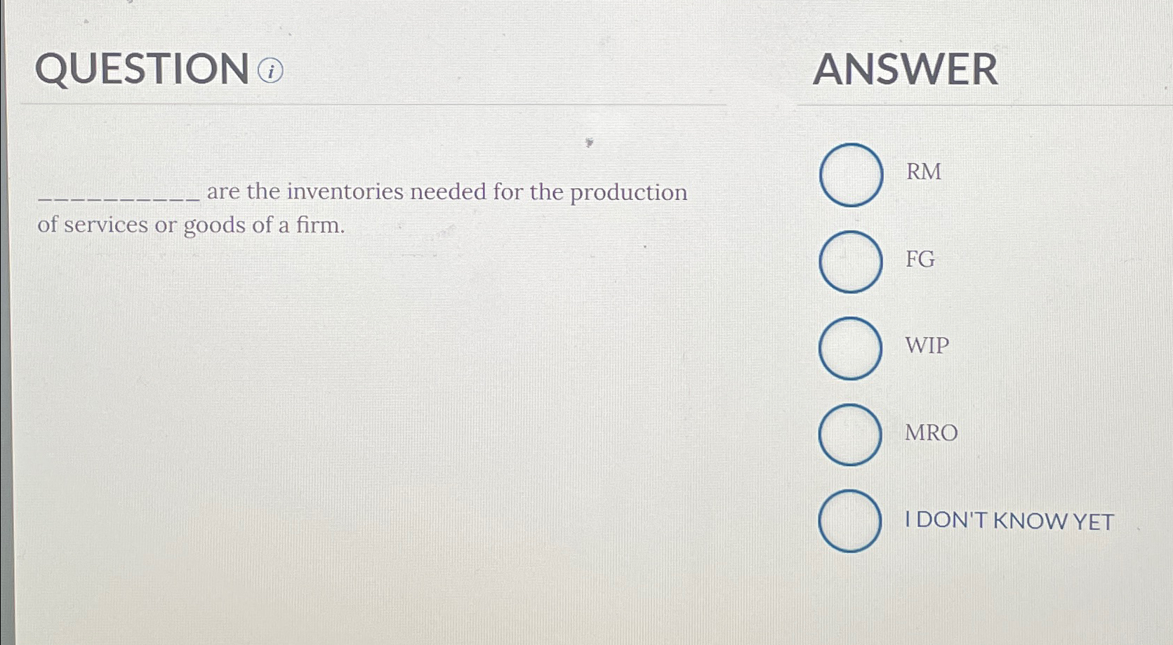 Solved QUESTION (i)ANSWER are the inventories needed for the | Chegg.com