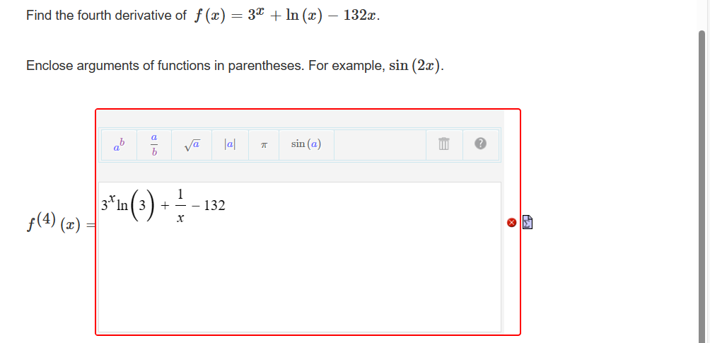 Find the fourth derivative of | Chegg.com