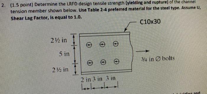 Solved 2. (1.5 point) Determine the LRFD design tensile | Chegg.com