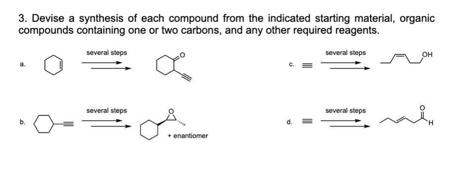 Solved Devise a synthesis of each compound from the | Chegg.com