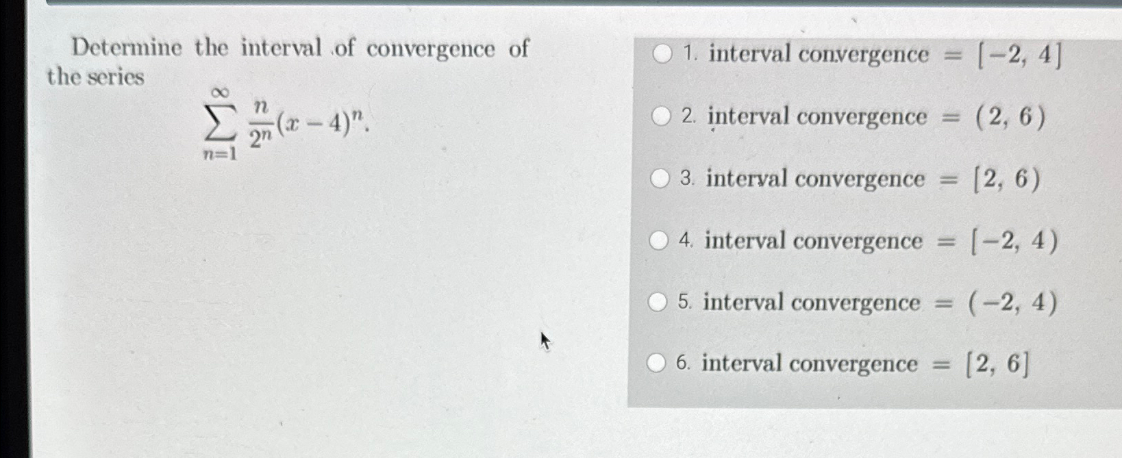 Solved Determine the interval of convergence of the | Chegg.com