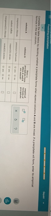 Solved Predicting precipitation Complete the table below by | Chegg.com