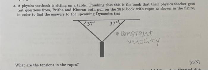 Solved 4 A physics textbook is sitting on a table. Thinking | Chegg.com
