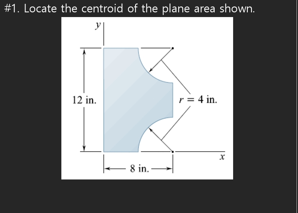 Solved #1. ﻿Locate the centroid of the plane area shown. | Chegg.com