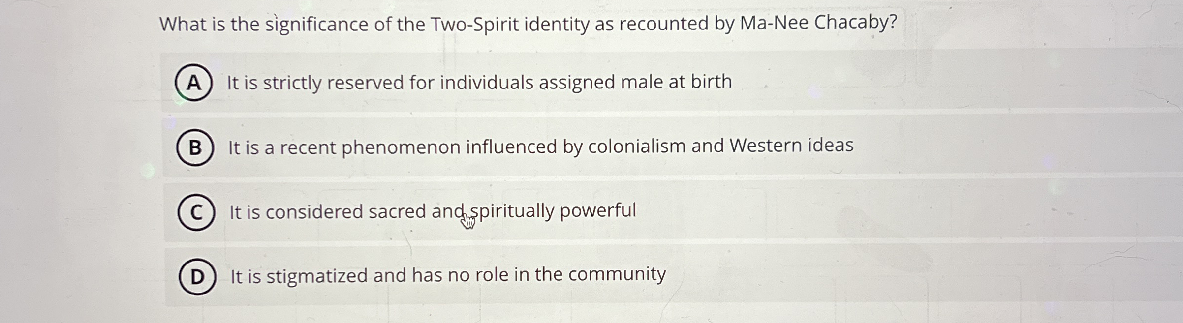 Solved What is the significance of the Two-Spirit identity | Chegg.com