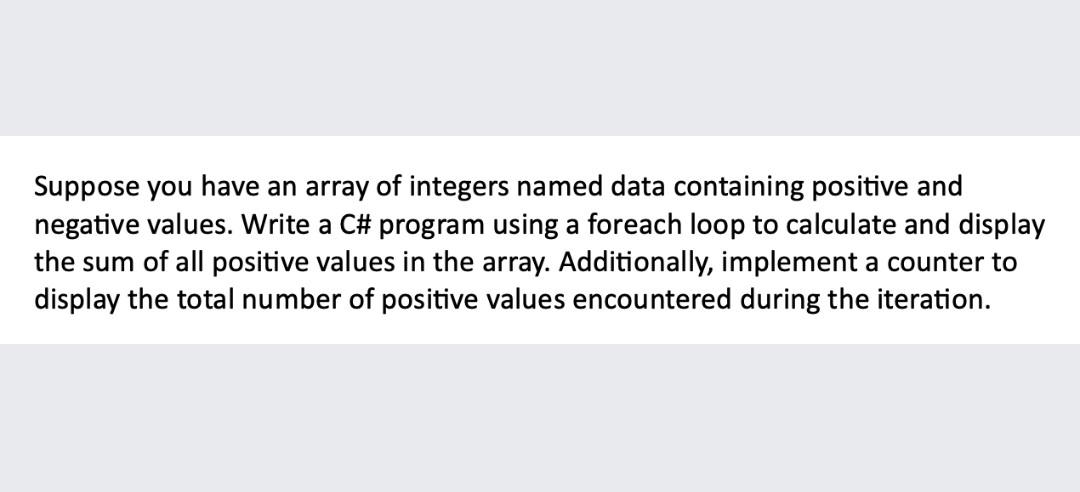 Solved Suppose you have an array of integers named data | Chegg.com