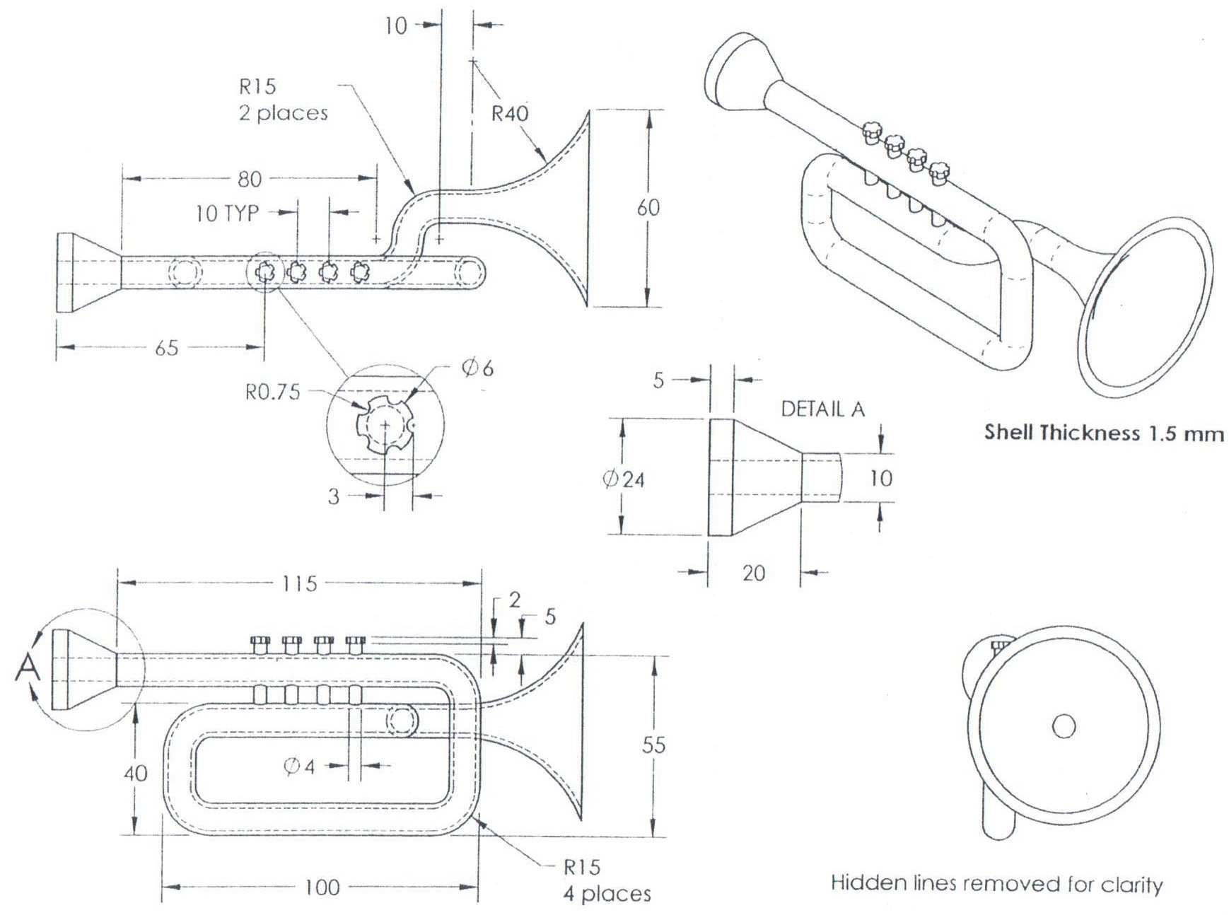 Solved tell me how to draw this in the soft ware solidworks | Chegg.com