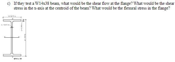Solved If they test a W14x38 ﻿brass c) ﻿If they test a | Chegg.com