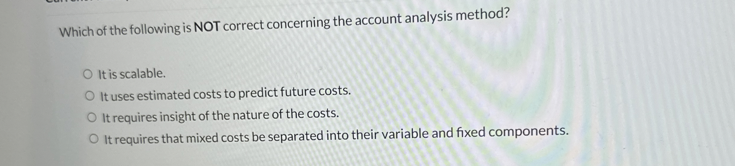 Solved Which of the following is NOT correct concerning the | Chegg.com