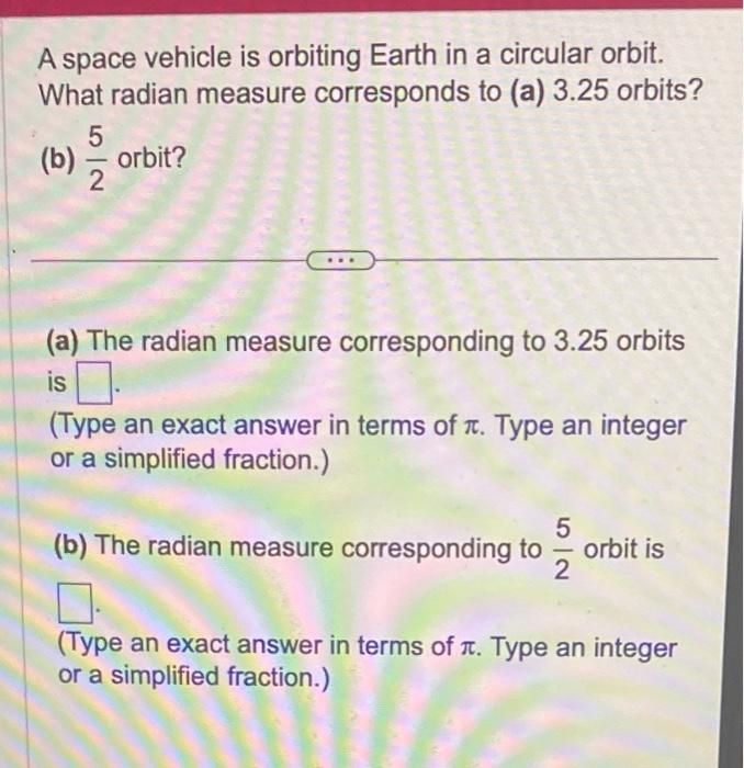 Solved A space vehicle is orbiting Earth in a circular | Chegg.com