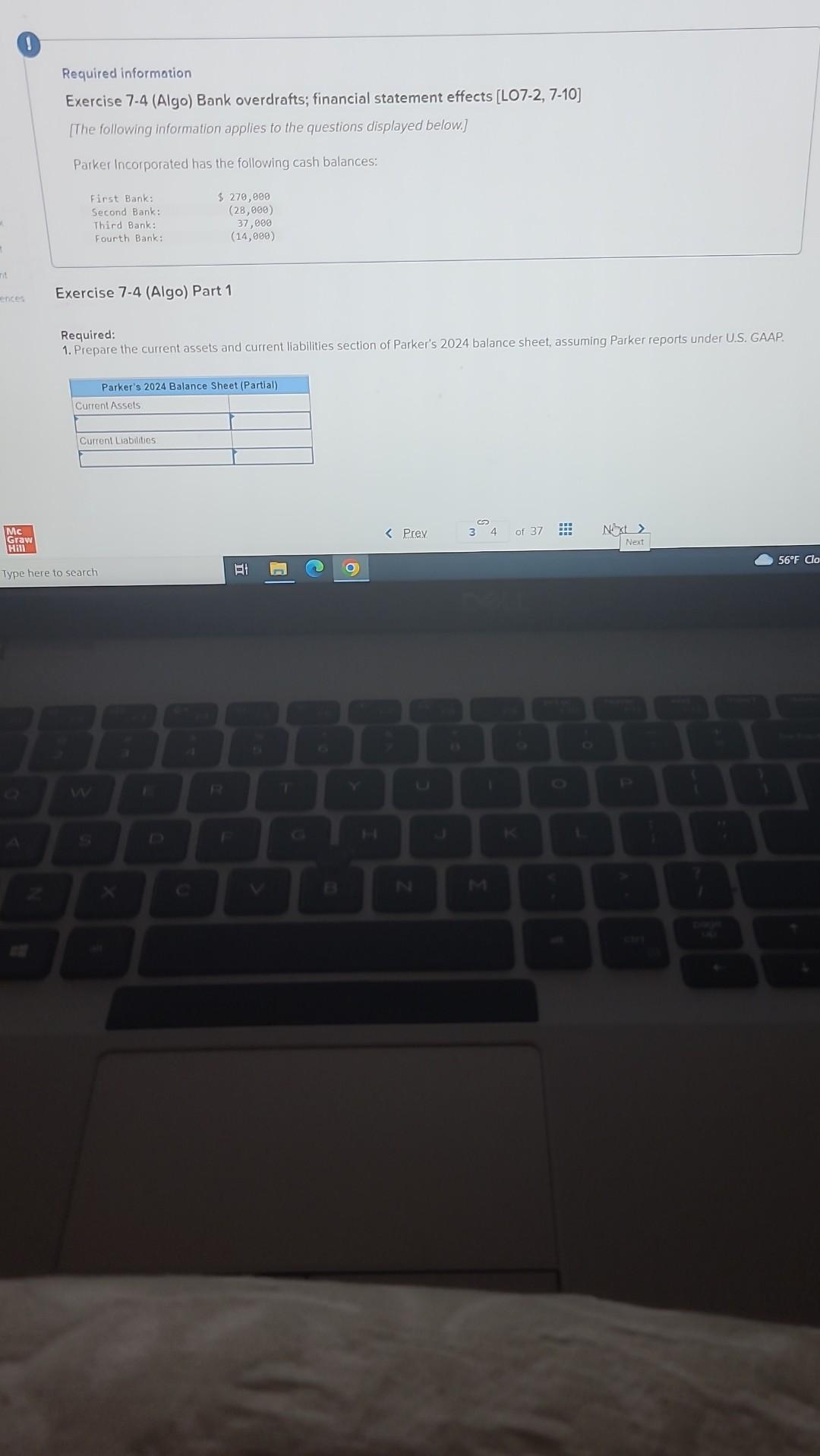 Solved Required information Exercise 7-4 (Algo) Bank | Chegg.com