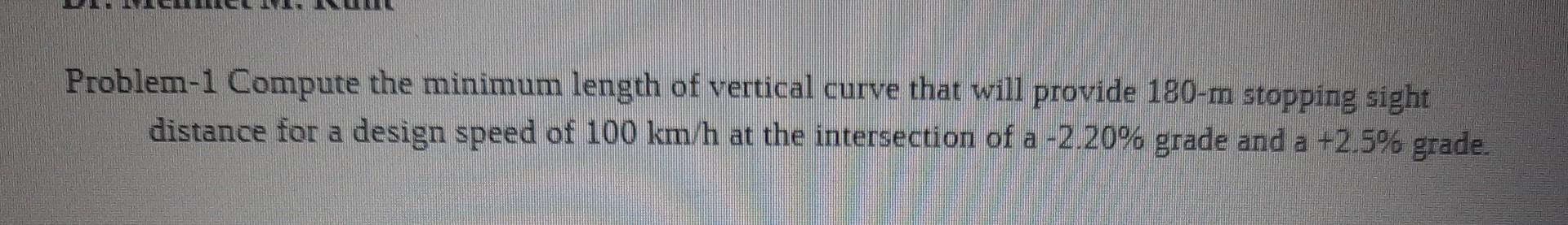 Solved Problem-1 Compute the minimum length of vertical | Chegg.com